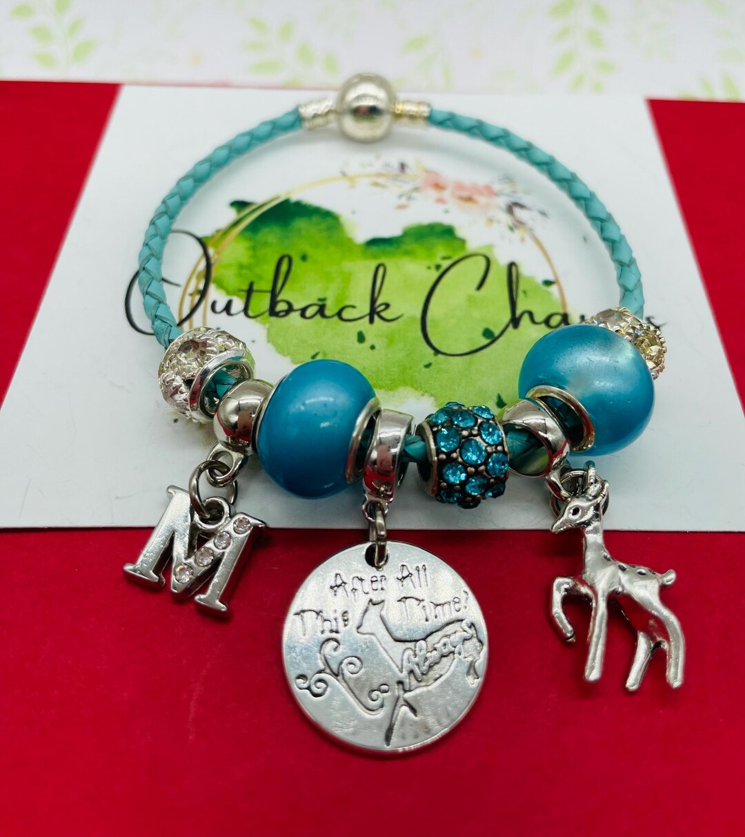 Pandora Style Charm Bracelet Leather Charm Bracelet Christmas Jewelery ...