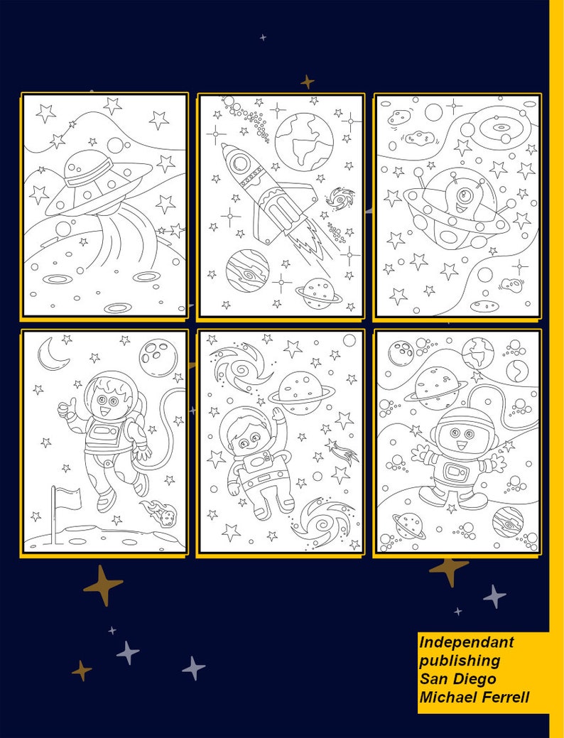 30 Cosmic Coloring Pages - Etsy