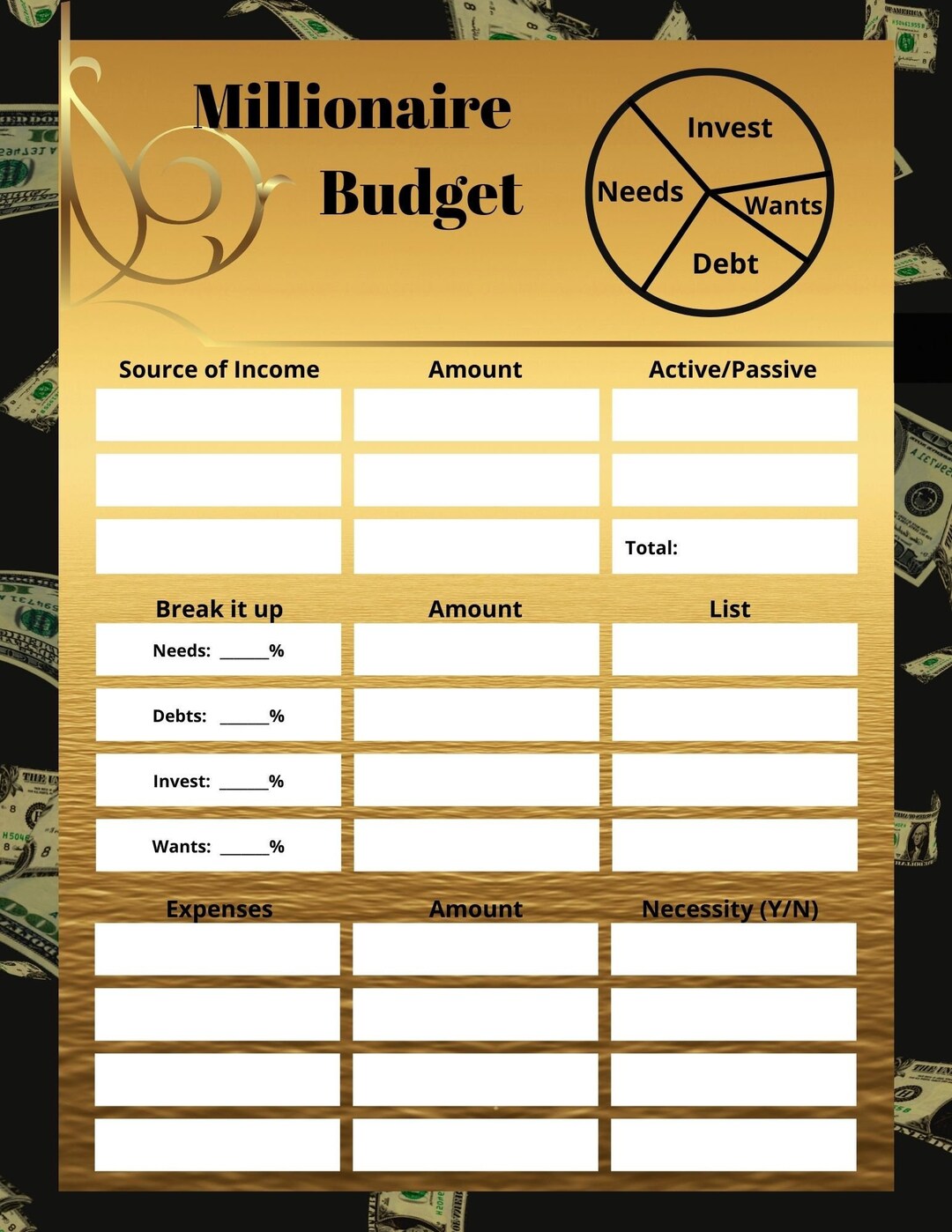 Millionaire Budget Planner - Take Control of Your Financial Life! - Etsy