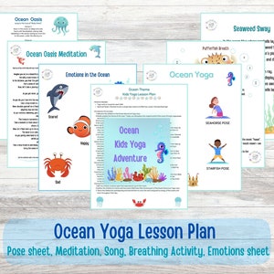 Ocean Yoga Lesson Plan Package, Pose Card, Song, Meditation, Poem ...