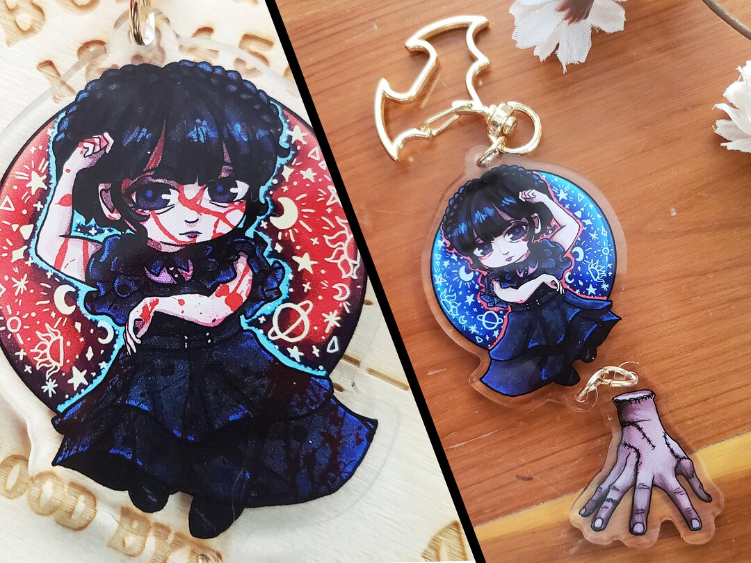 Wednesday Addams: Addams Family Keychain Charm Double-sided - Etsy