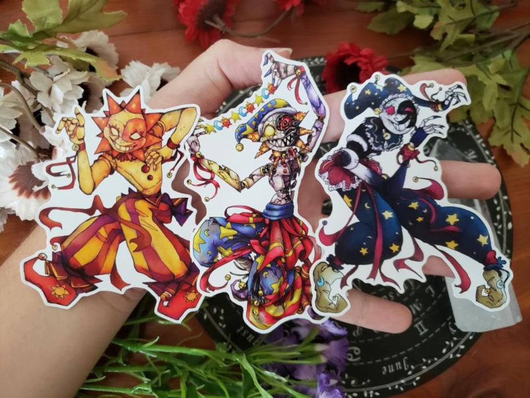 FNAF: Security Breach, Eclipse, Sun and Moon Stickers, 3.5 X 2.5 Five ...