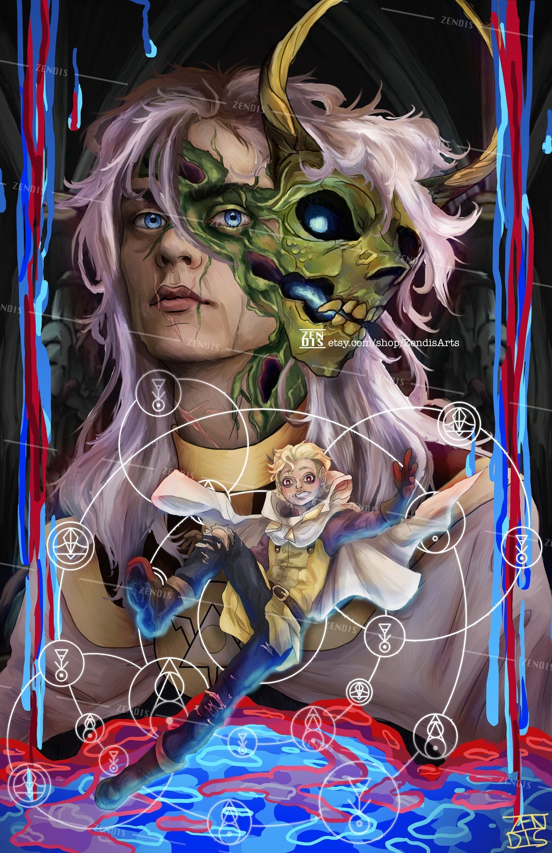 The Owl House: Emperor Belos and Hunter 11' X 17' Art - Etsy UK