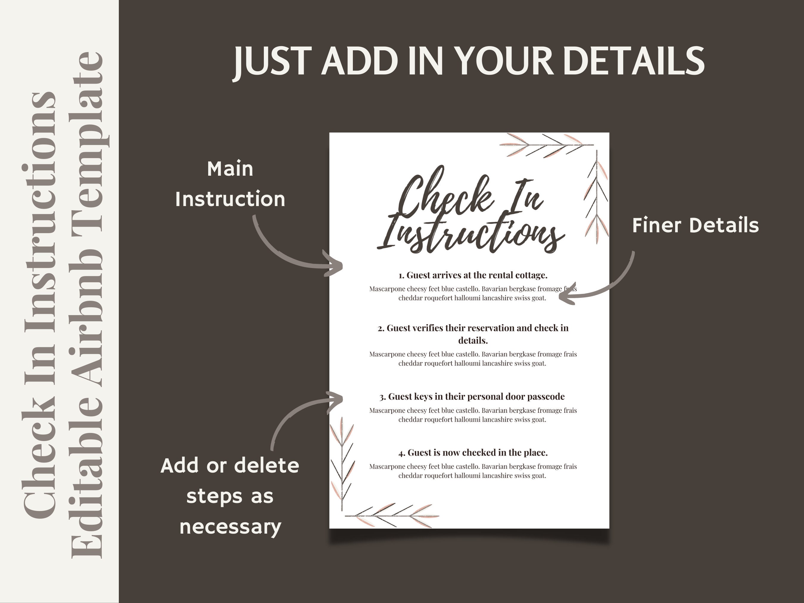 Airbnb Check in Template Instructions | Airbnb Template for Check in ...