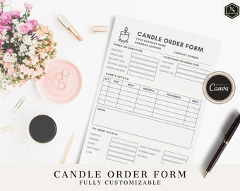 Editable Candle Order Form Template Custom Candle Form Order - Etsy