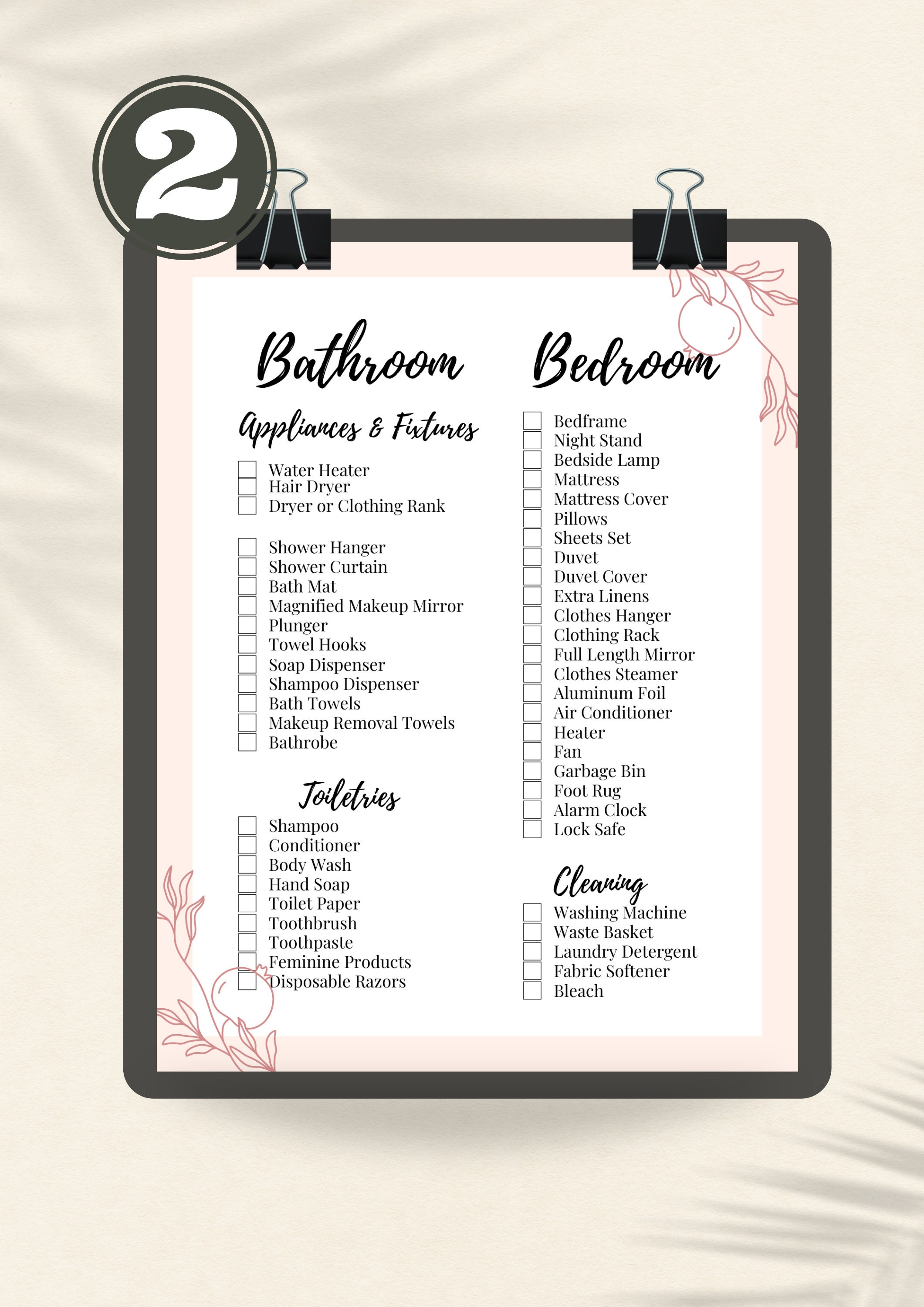 Airbnb Inventory Complete Airbnb Checklist of Household Inventory PDF ...