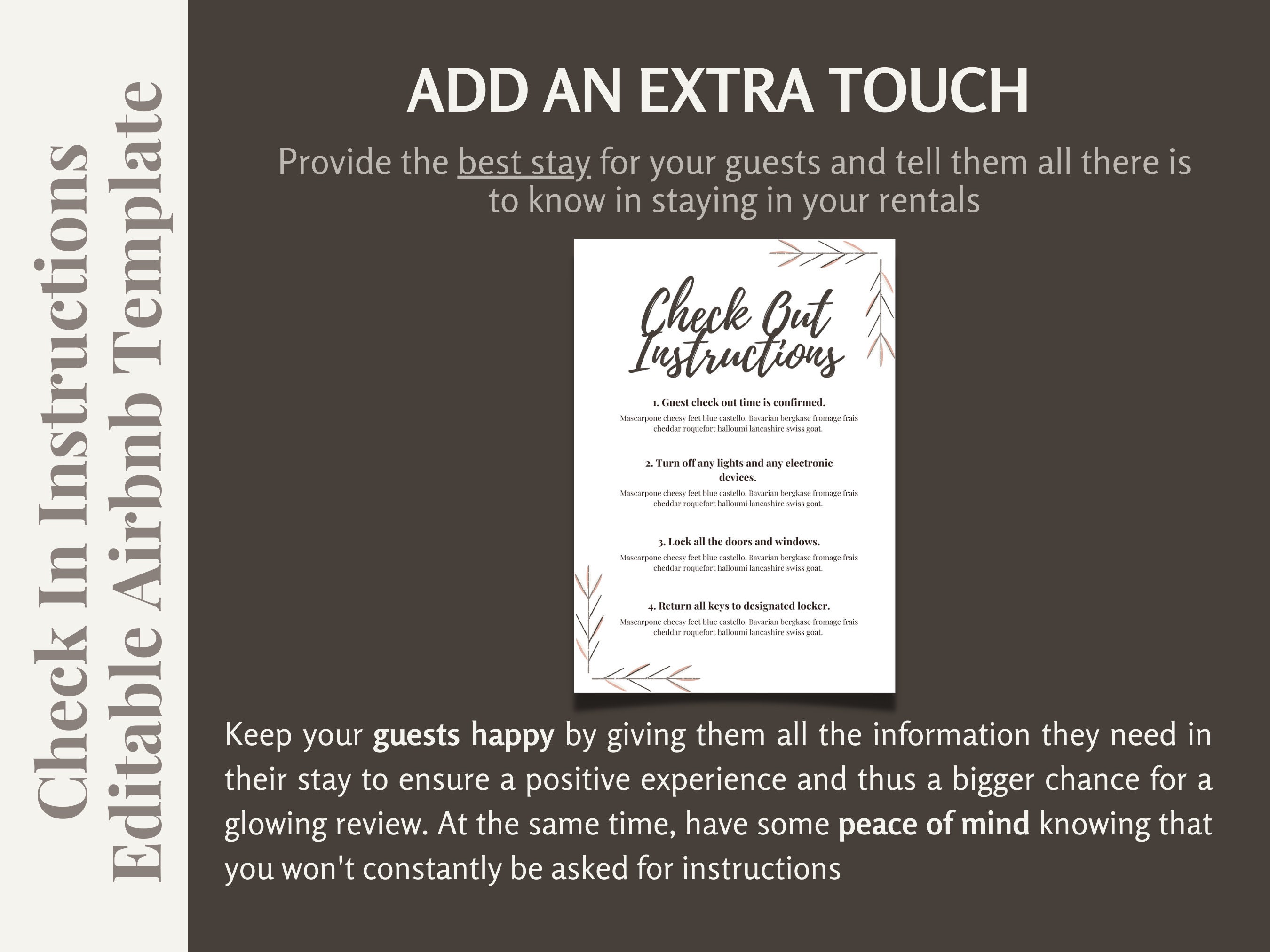 Airbnb Check Out Template Instructions 1 Page Airbnb Template for Check ...