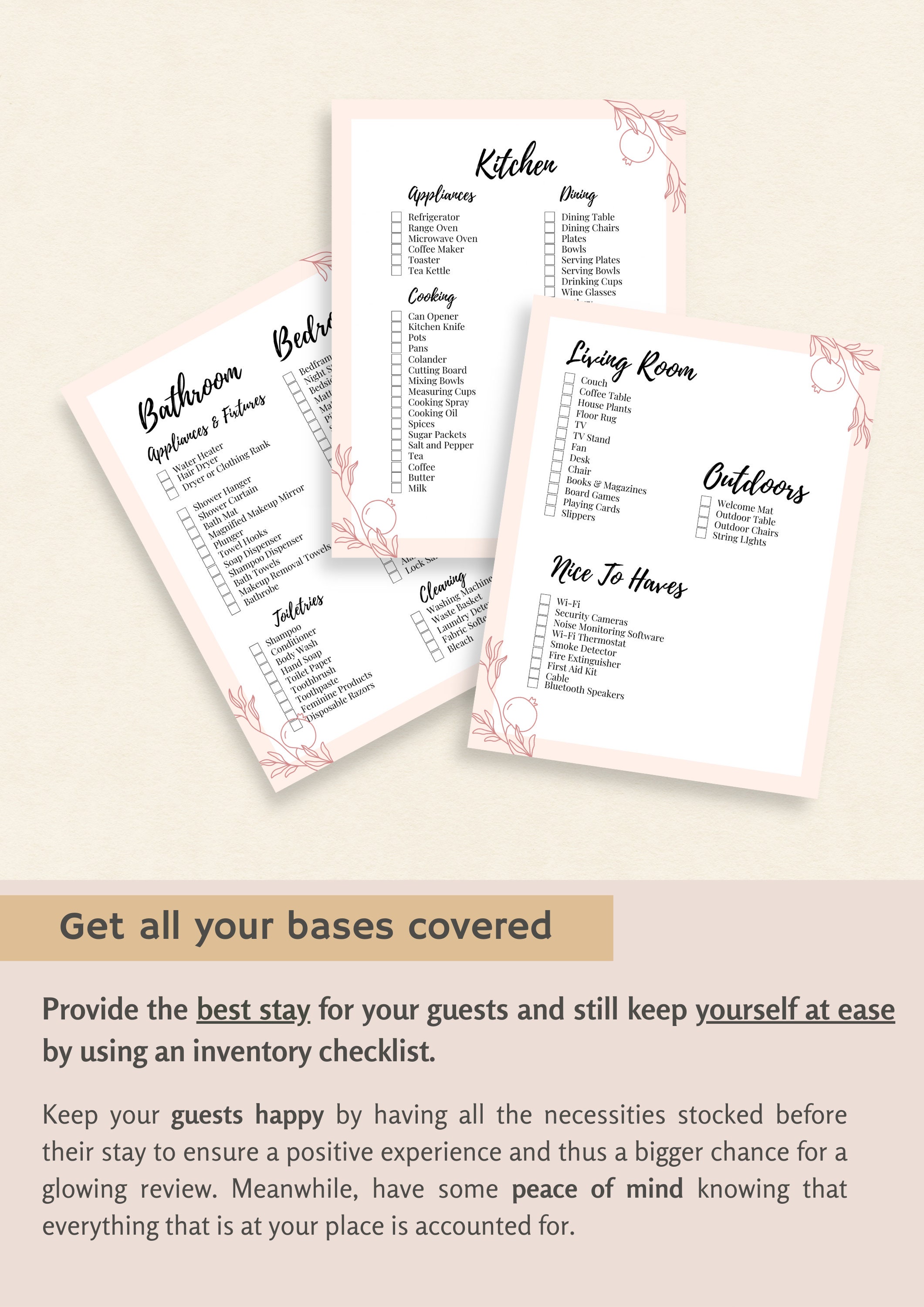 Airbnb Inventory Complete Airbnb Checklist of Household Inventory PDF ...