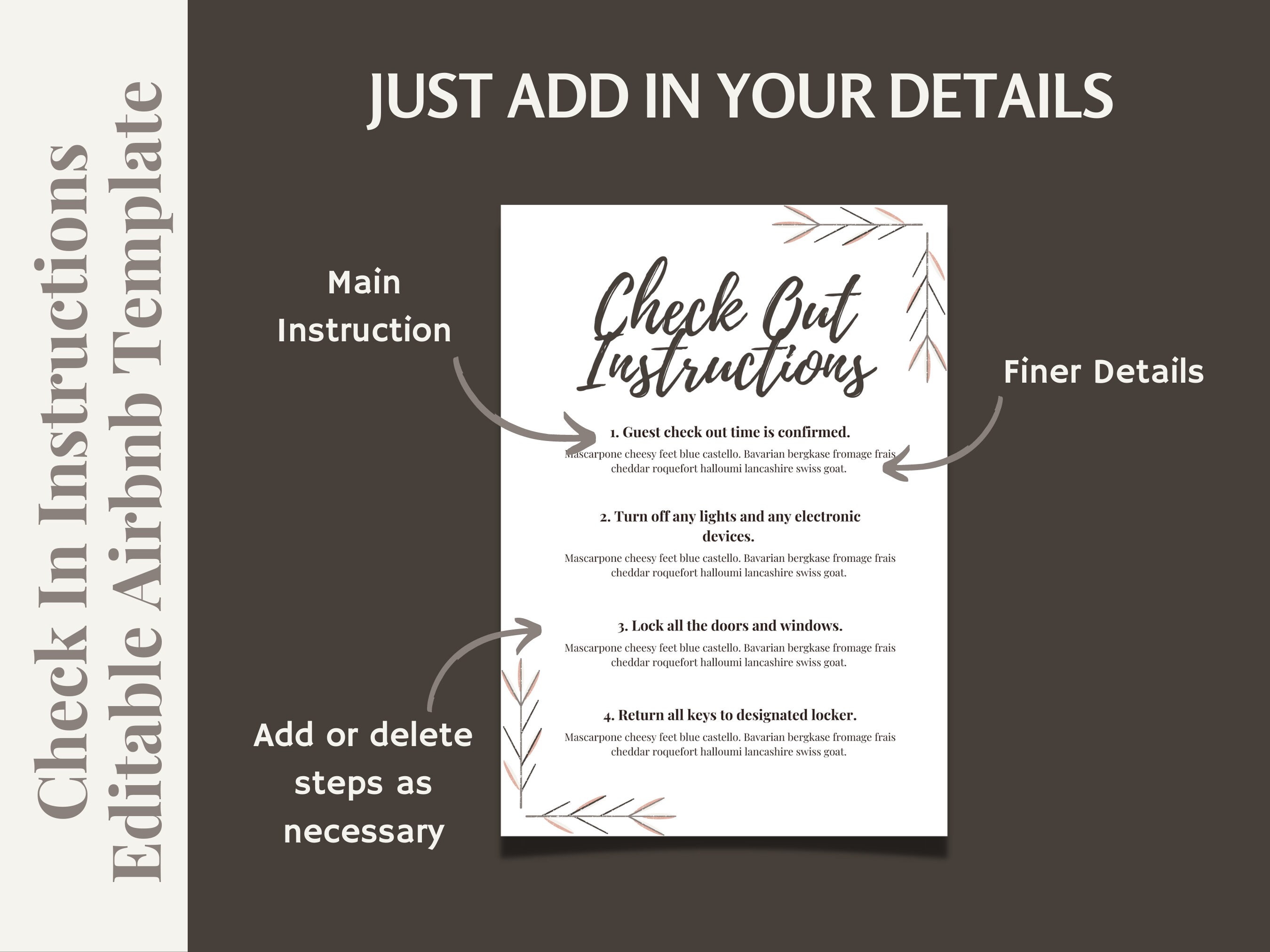 Airbnb Check Out Template Instructions 1 Page Airbnb Template for Check ...