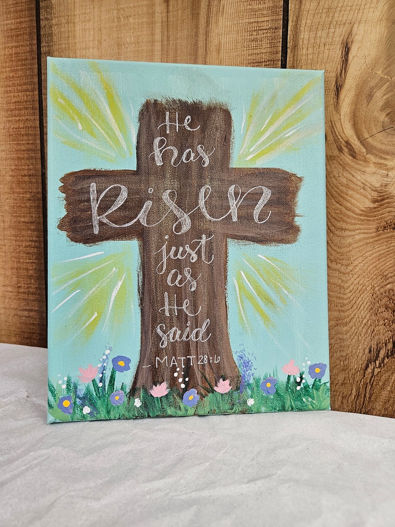 Easter Cross Canvas - Handmade - Etsy