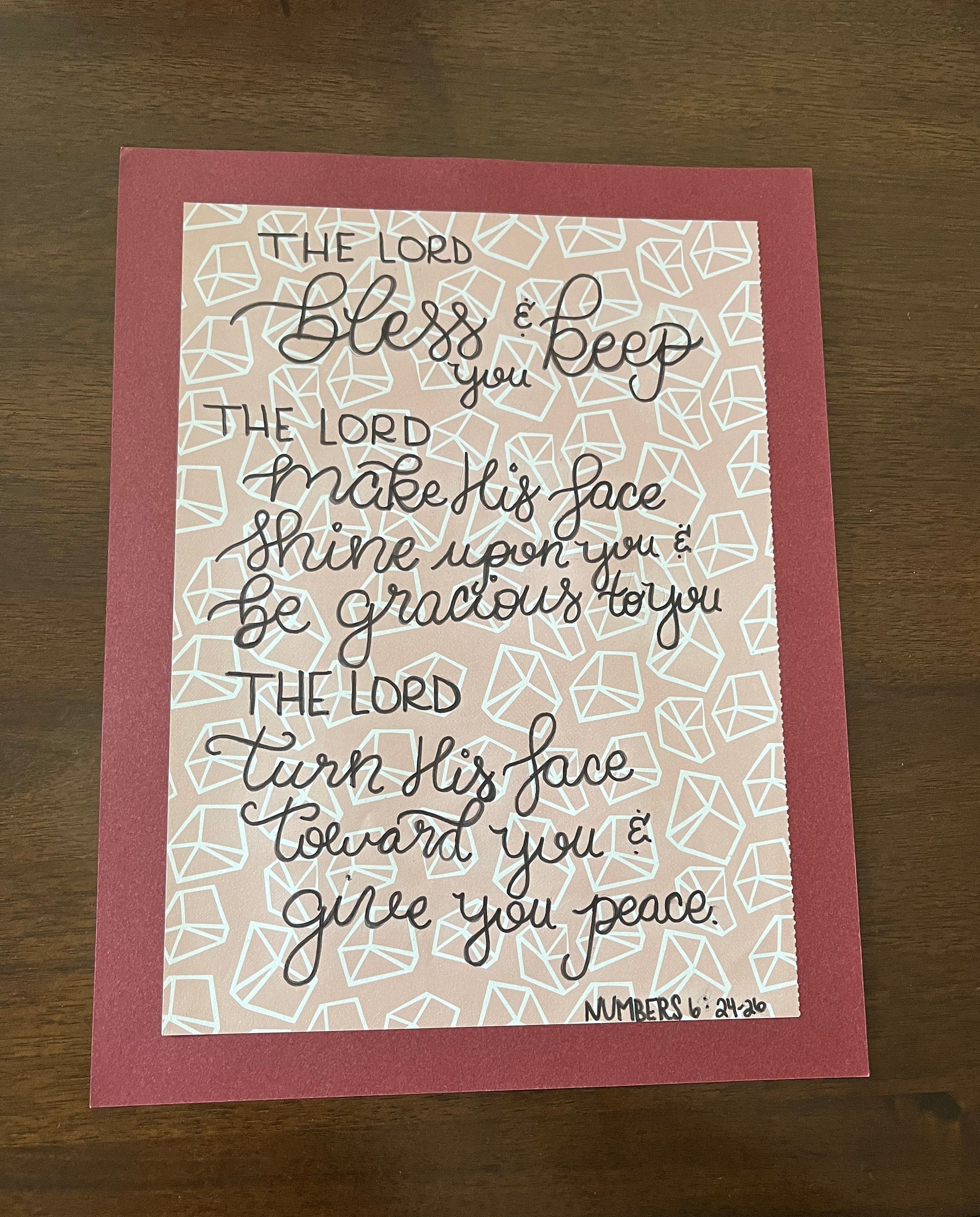 The Lord Bless You Handlettered Sign - Etsy