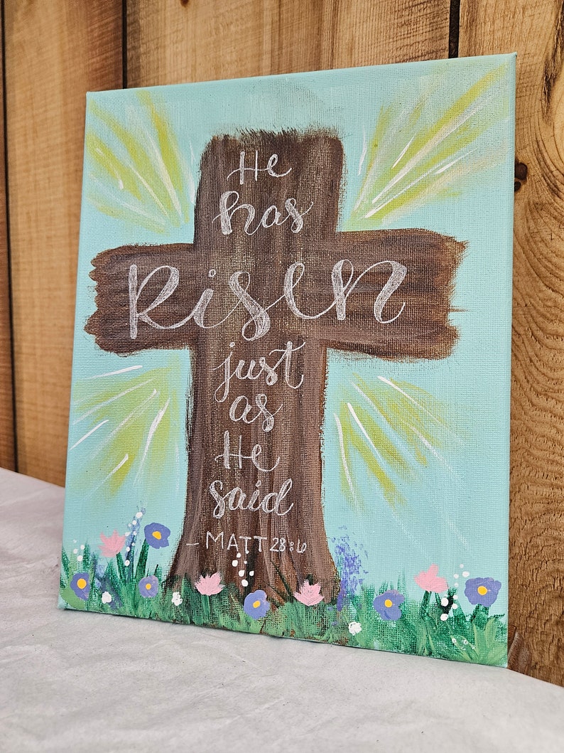 Easter Cross Canvas - Handmade - Etsy