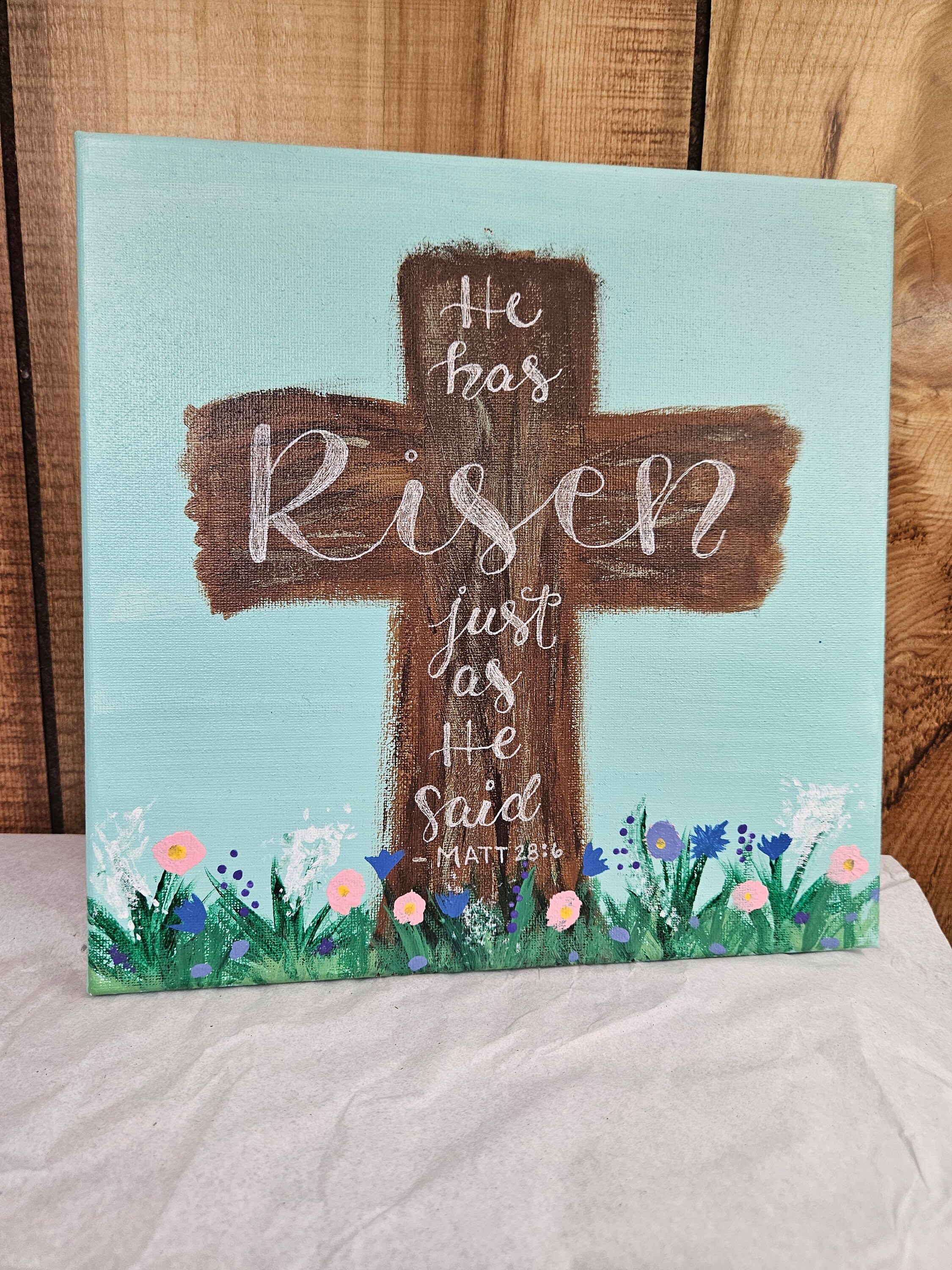 Easter Cross Canvas - Handmade - Etsy