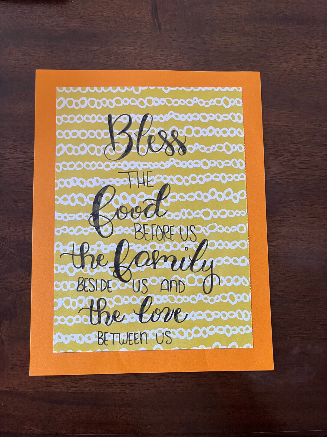 Food and Family - Handlettered Sign - Etsy