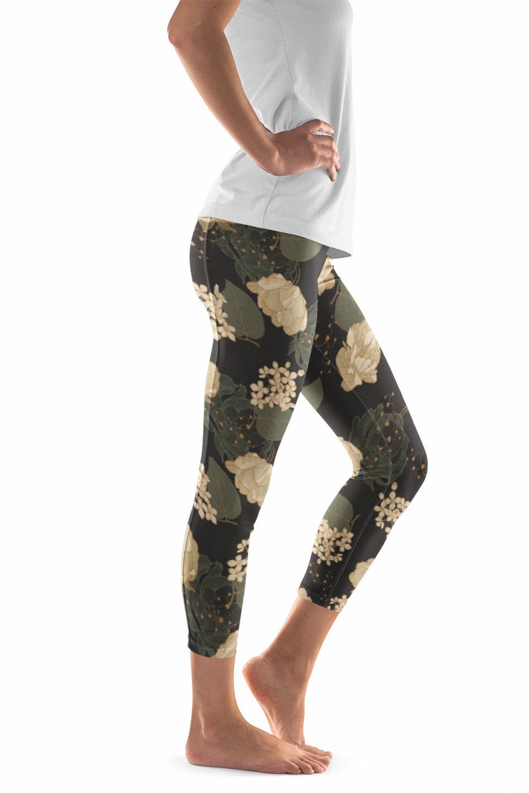 Pocket Capris shadow Flower - Etsy