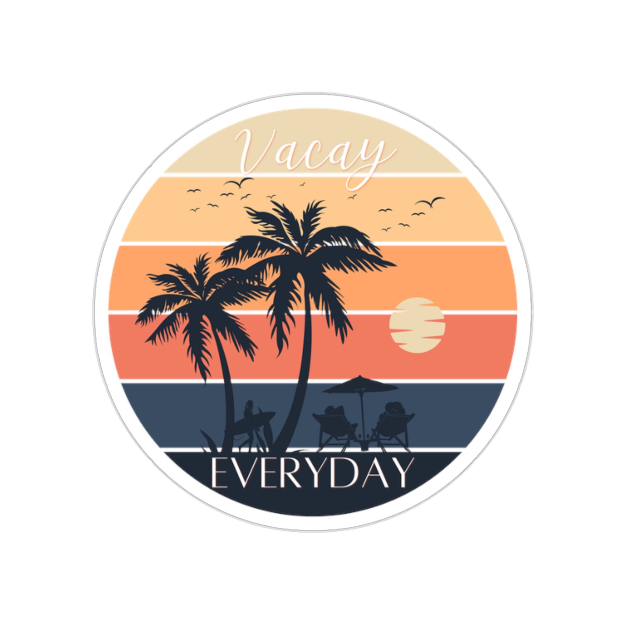 Vacay Everyday Stickers Palm Tree Beach Sticker - Etsy