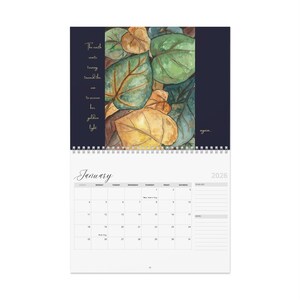 2026 Wall Calendar With Holidays and Original Watercolor Art and Poetry ...