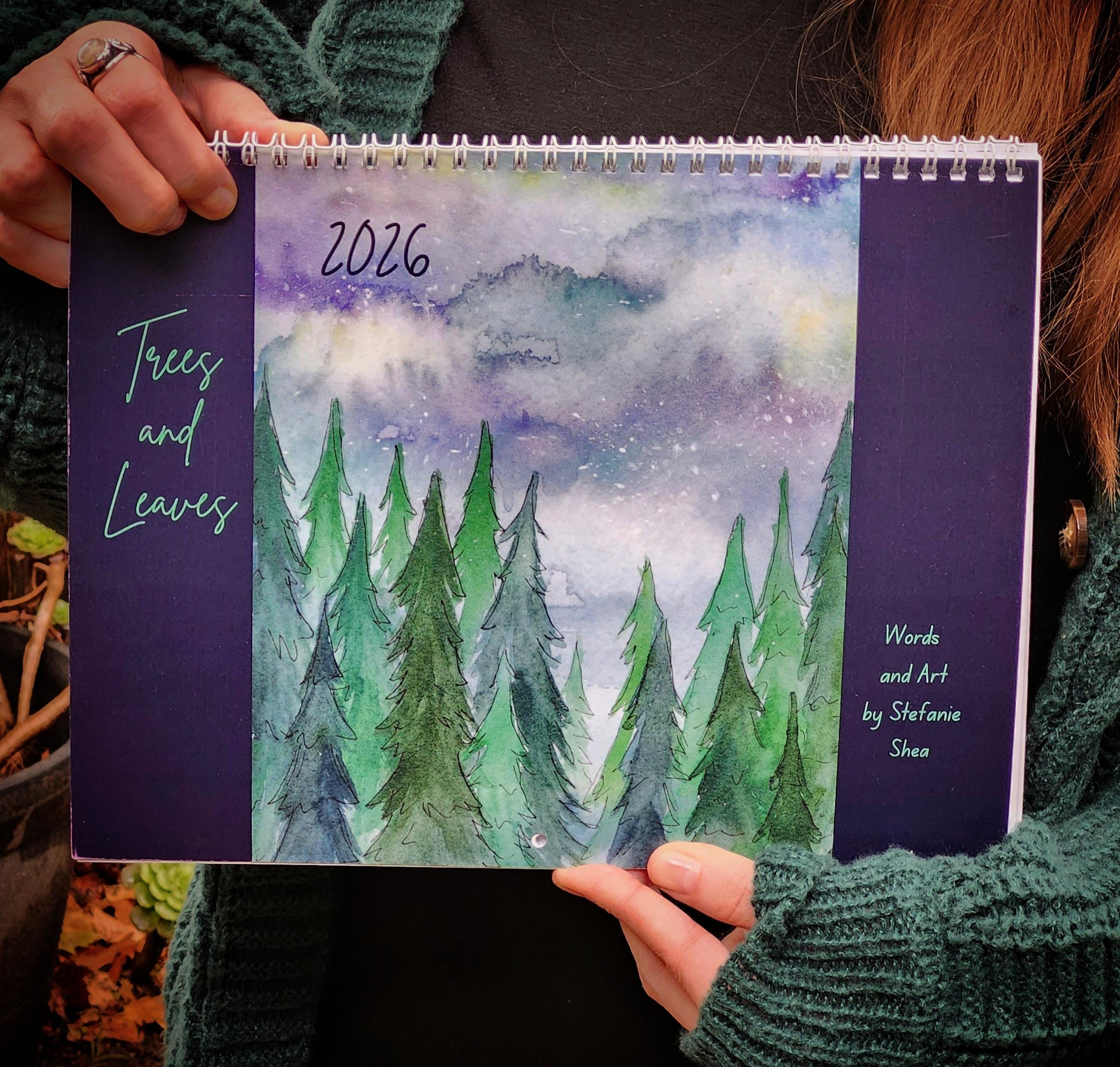 2026 Wall Calendar With Holidays and Original Watercolor Art and Poetry ...