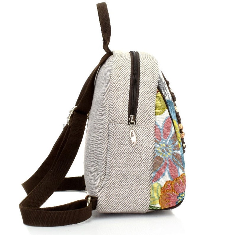 Bohemian Floral Embroidered Canvas Backpack Thick Canvas - Etsy