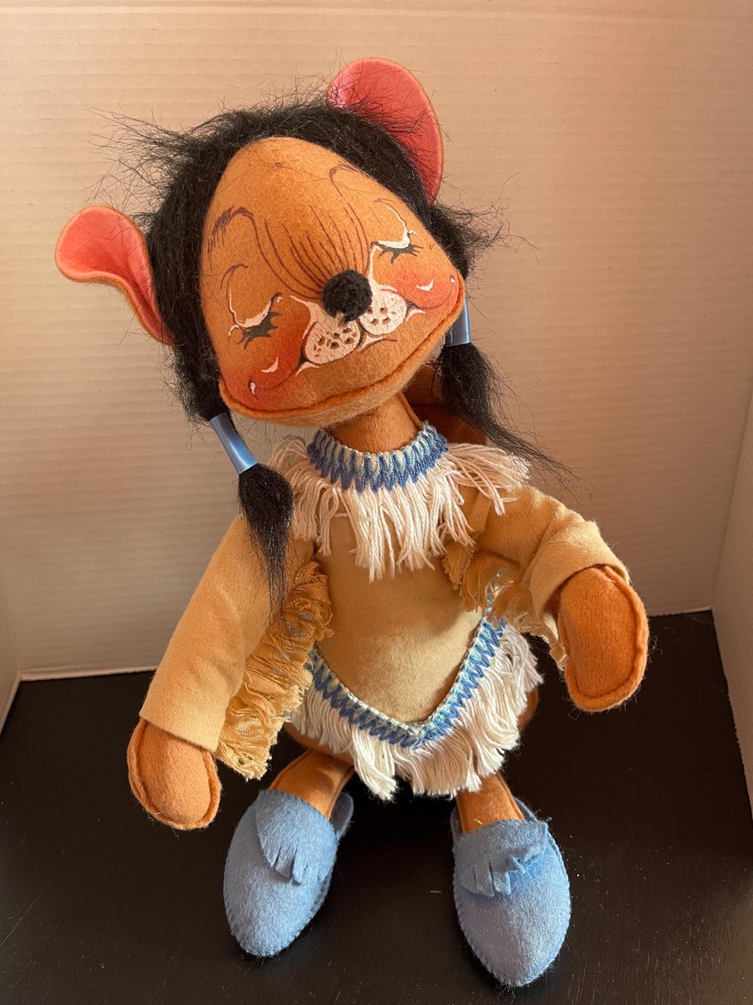 Vintage Annalee Doll Native American Indian Girl Mouse W/papoose Doll ...