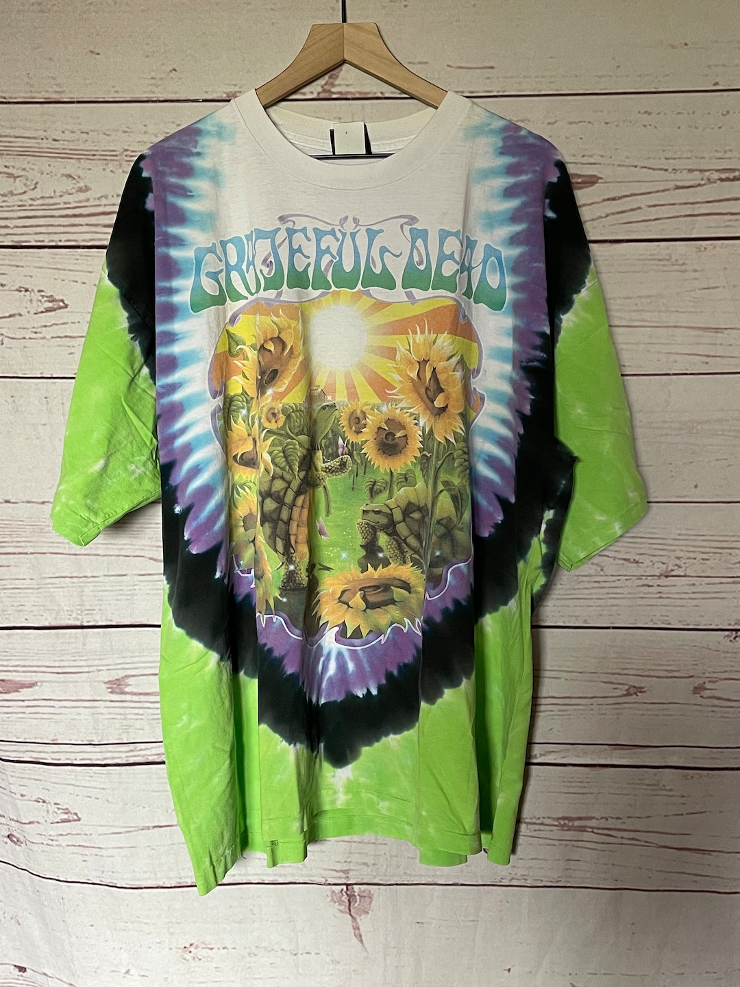Vintage Liquid Blue Grateful Dead Turtle Terrapin 1998 Tie Dye Tee Size ...