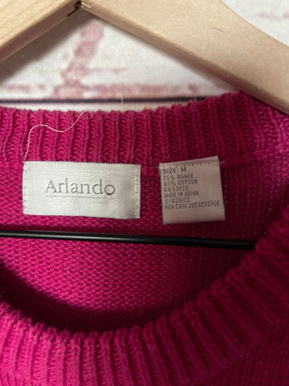 Vintage 1980s Arlando Embellished Rainbow Sweater Siz… - Gem