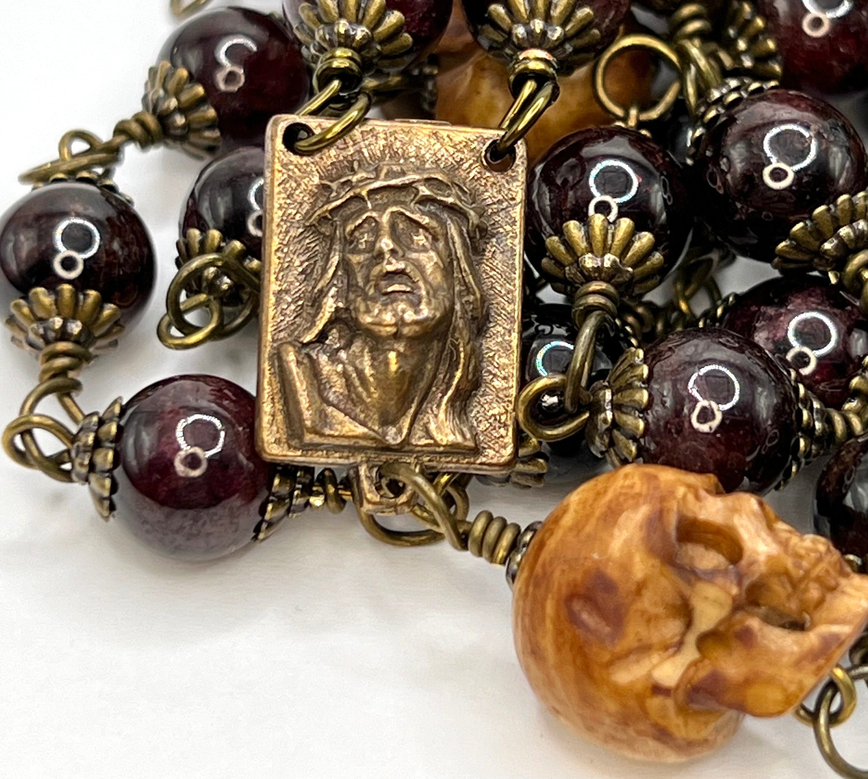 Memento Mori | Garnet | Handmade | Solid Bronze | Vintage Replica ...