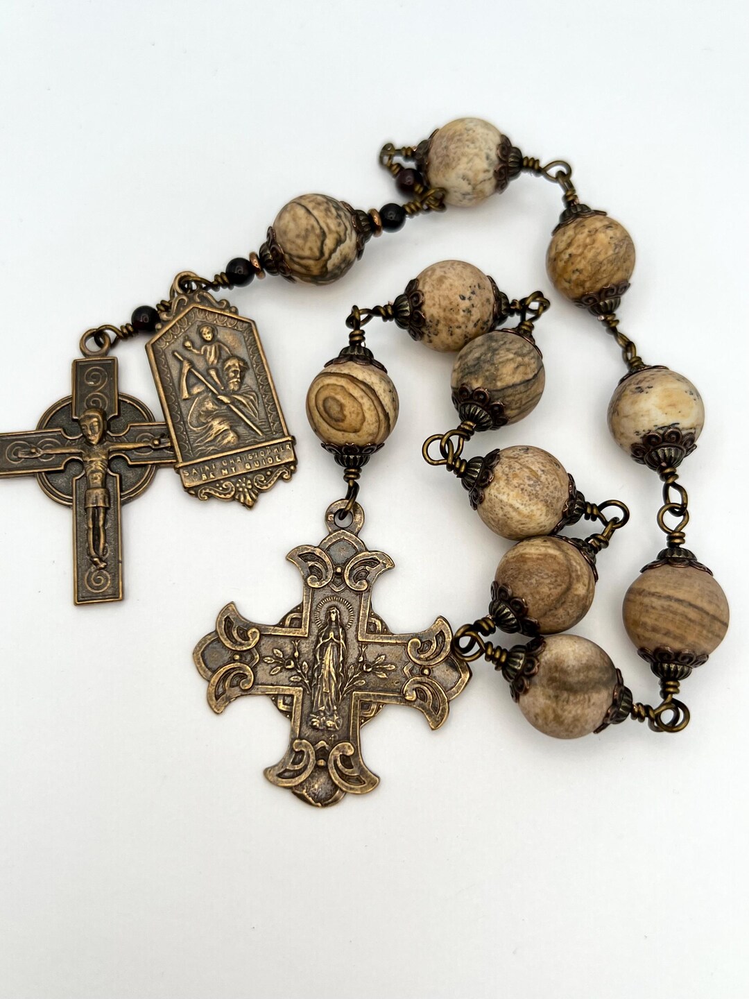 St. Christopher | River Jasper | Antique Replica | Handmade | Solid ...