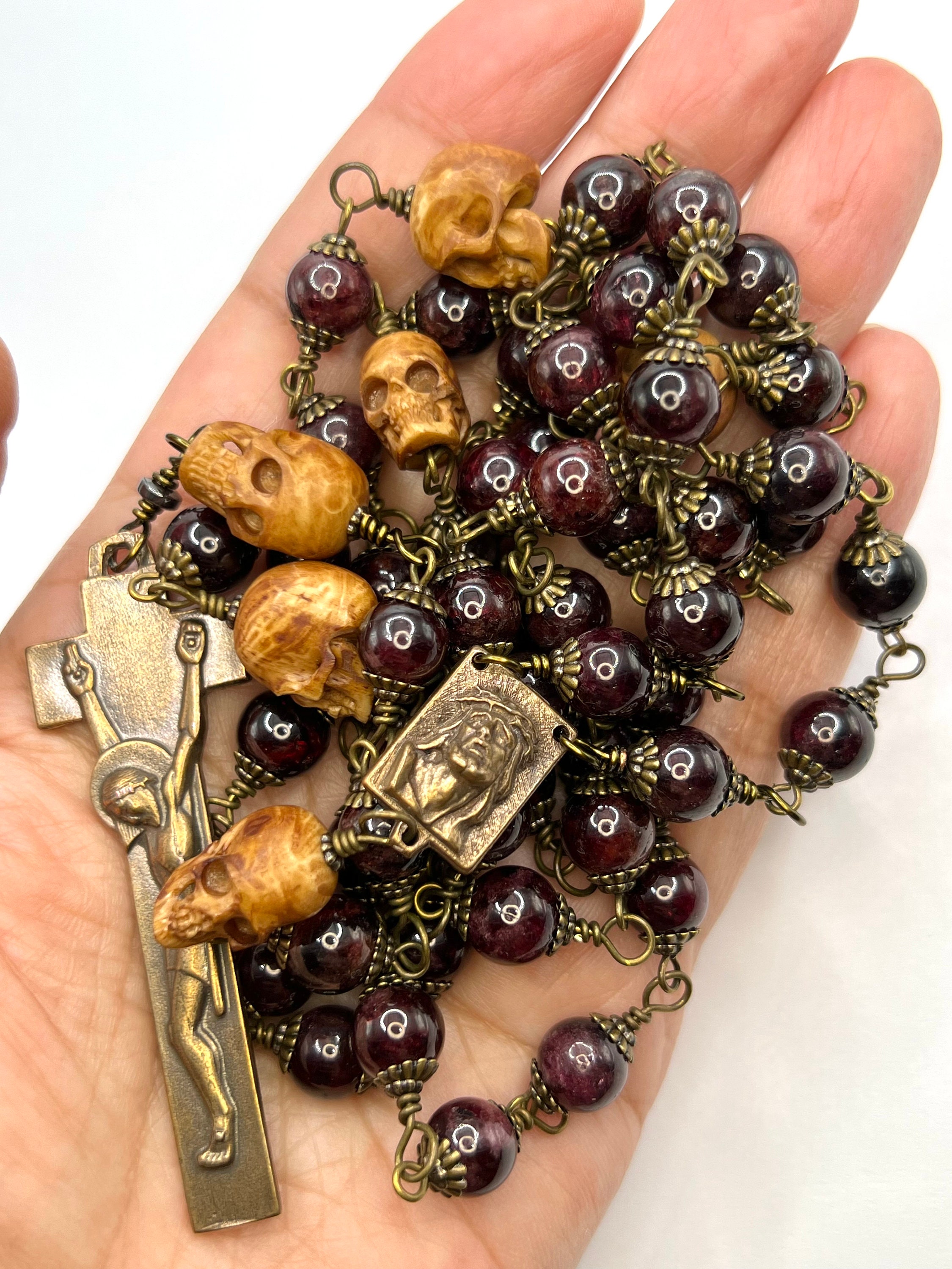 Memento Mori | Garnet | Handmade | Solid Bronze | Vintage Replica ...
