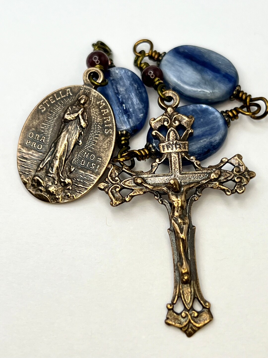 Stella Maris Three Hail Mary Devotional Chaplet | Kyanite | Solid ...