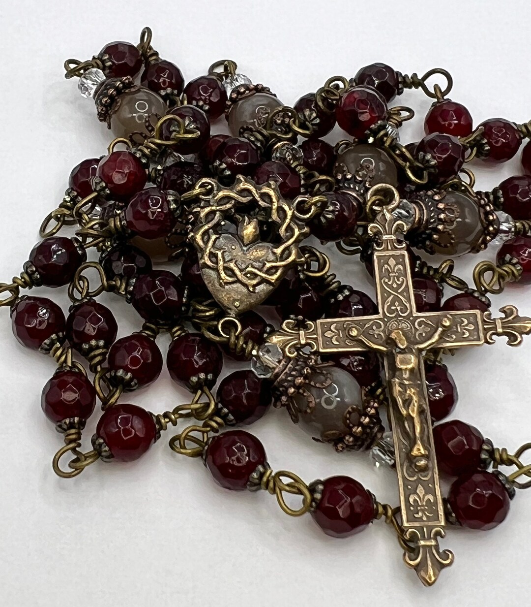 Crown of Thorns With Sacred Heart – Heirloom – Wire Wrapped Catholic ...