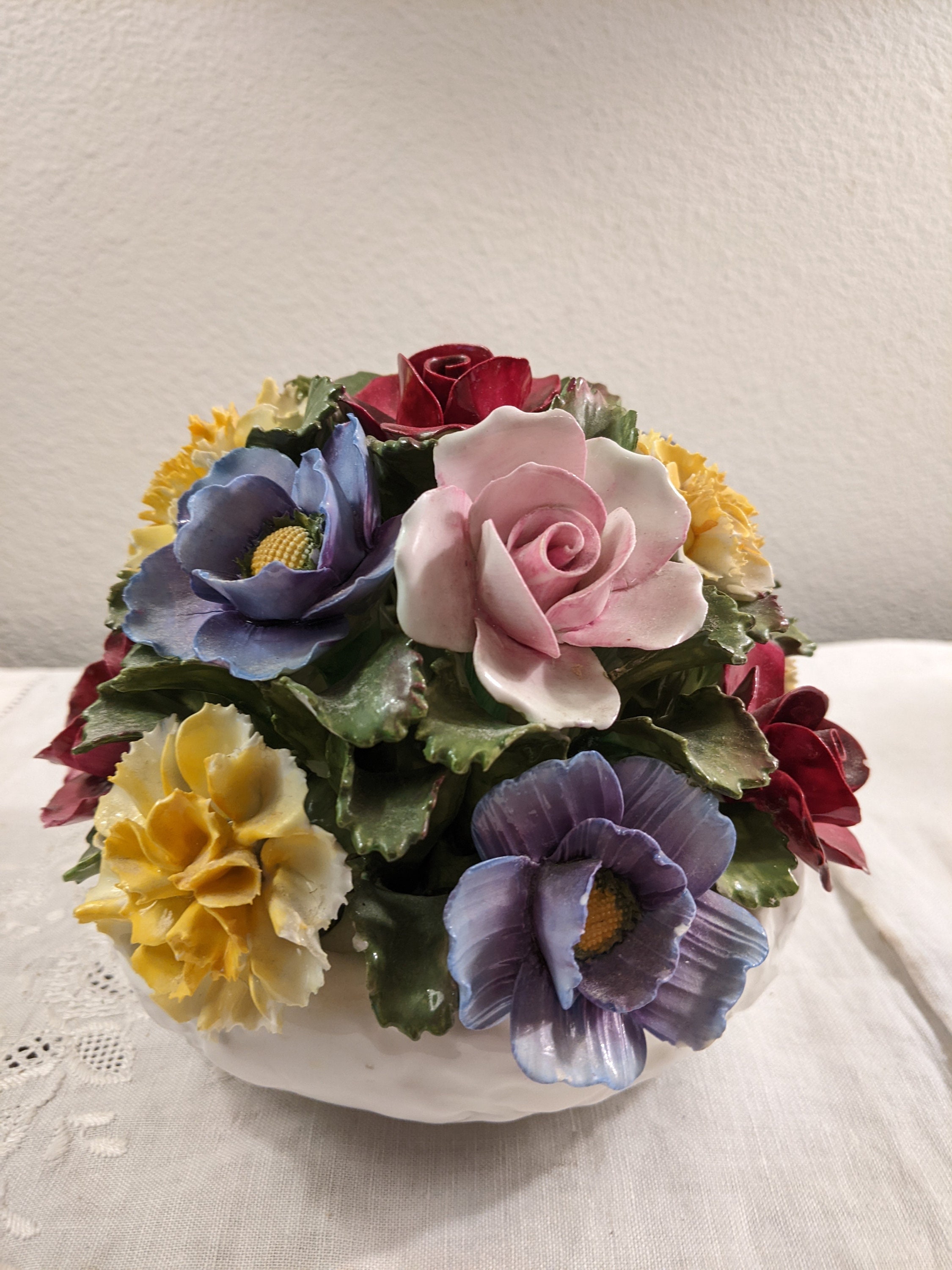 Vintage Aynsley Flower Bouquet 6" Fine Bone China Hand Modeled England ...