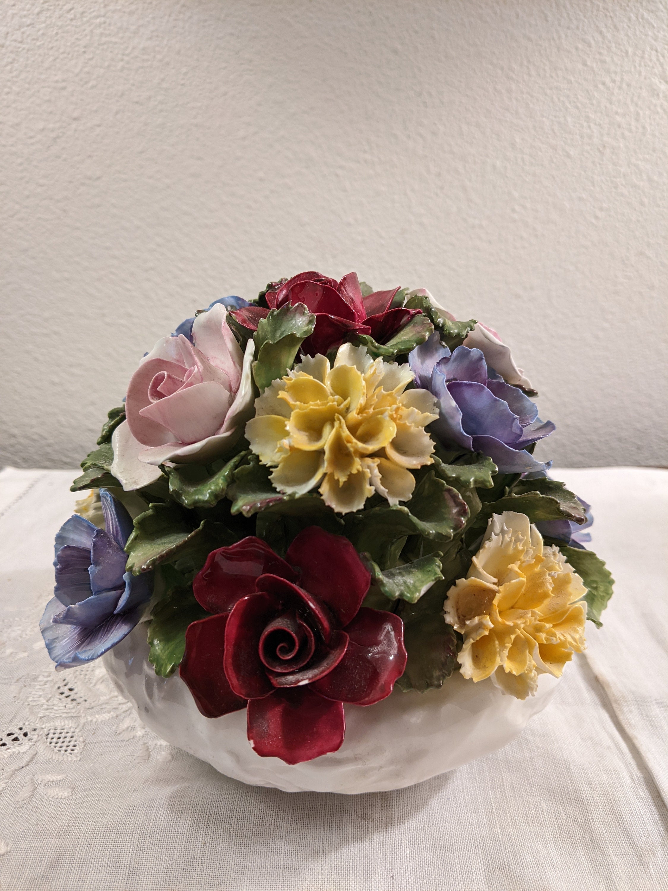 Vintage Aynsley Flower Bouquet 6" Fine Bone China Hand Modeled England ...