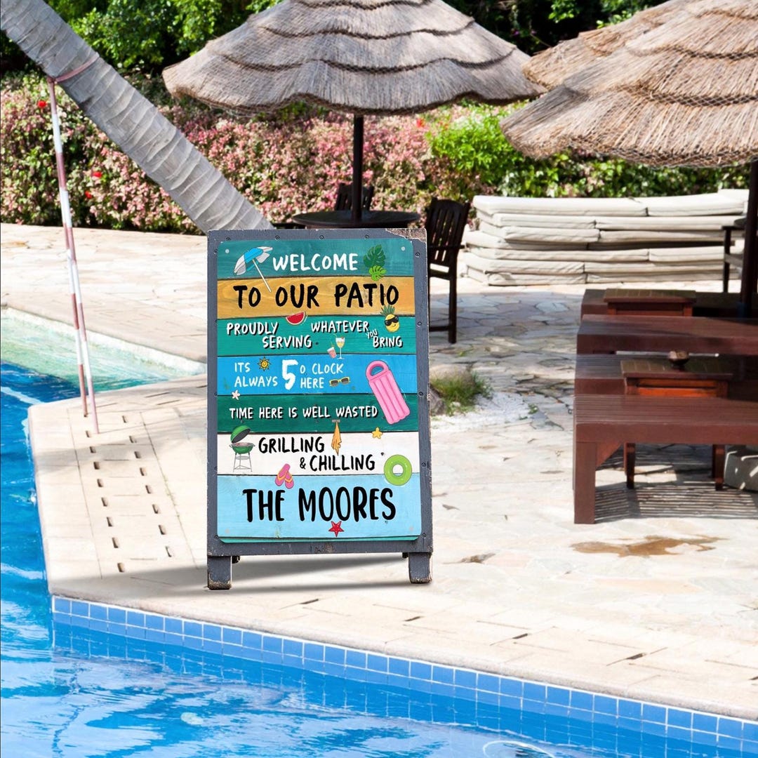 Personalized Pool Rules Sign,funny Swimming Decor, Pool Bar Outdoor ...
