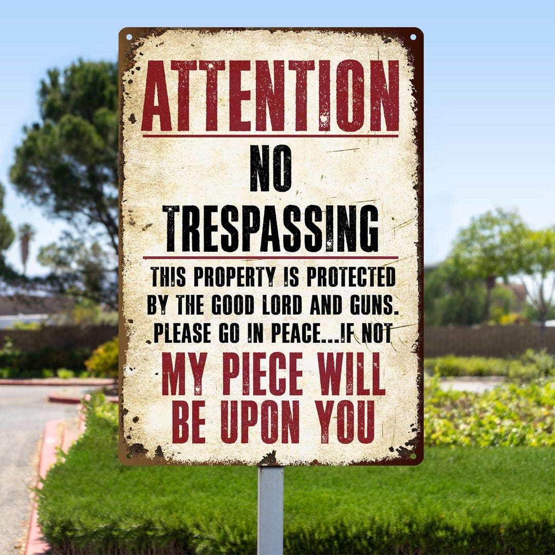 No Trespassing Sign, Metal Custom Sign,front Door Sign,custom Metal ...