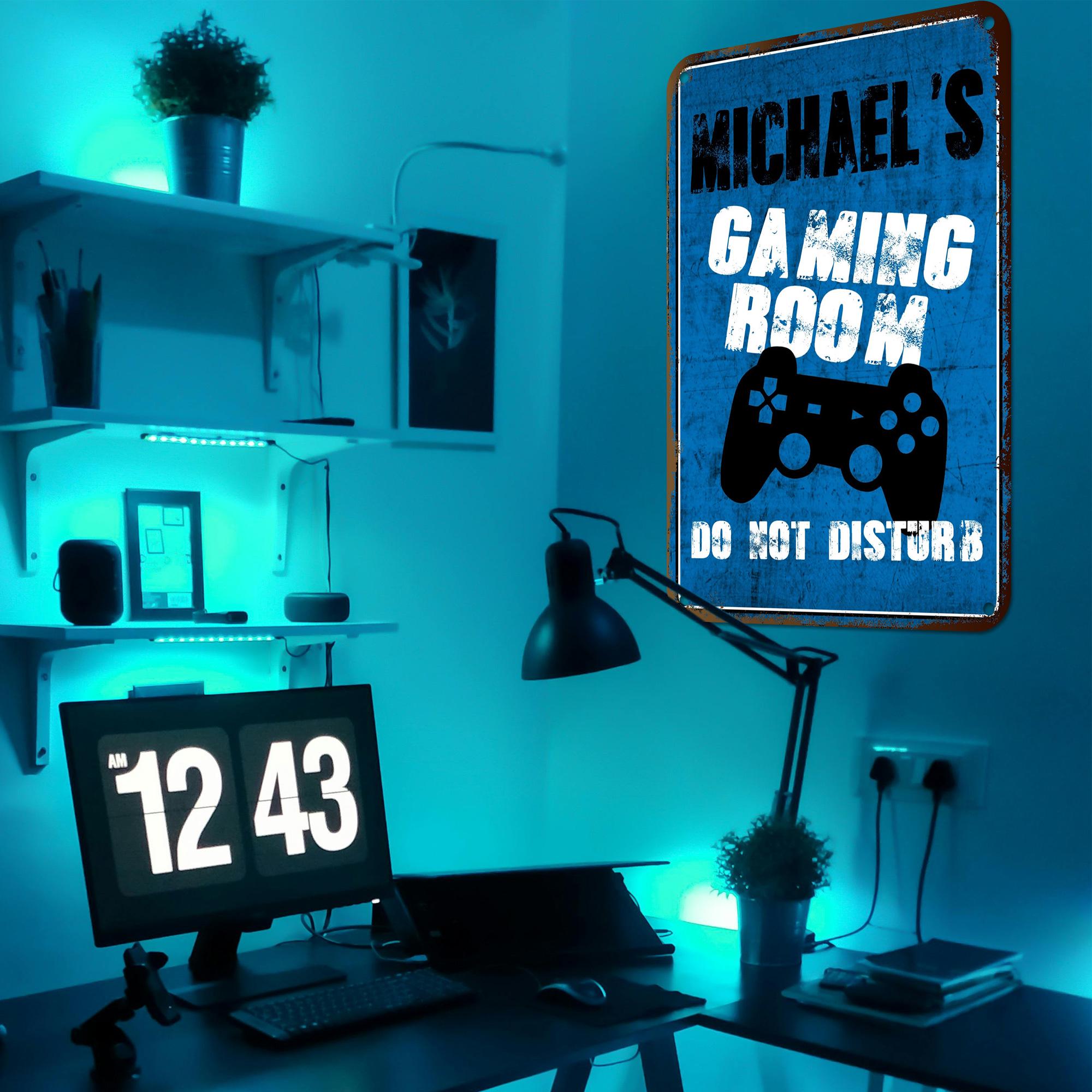 Personalized Game Room Sign, Do Not Disturb Gamer at Work Sign, Man ...