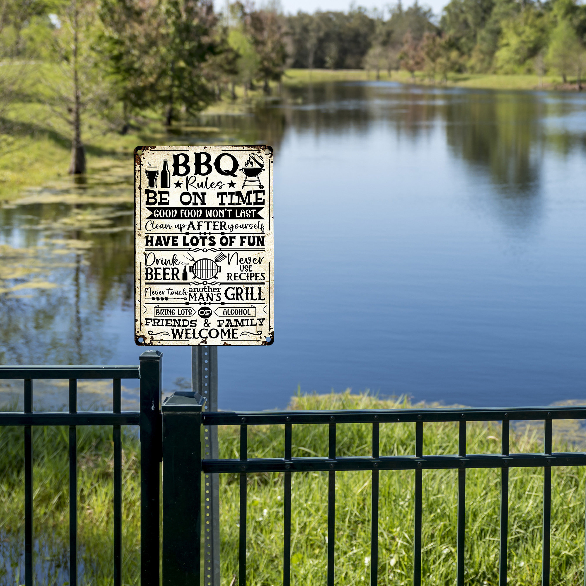 BBQ Rules Sign,metal Sign,camping Aluminum Sign,barbeque Sign ...