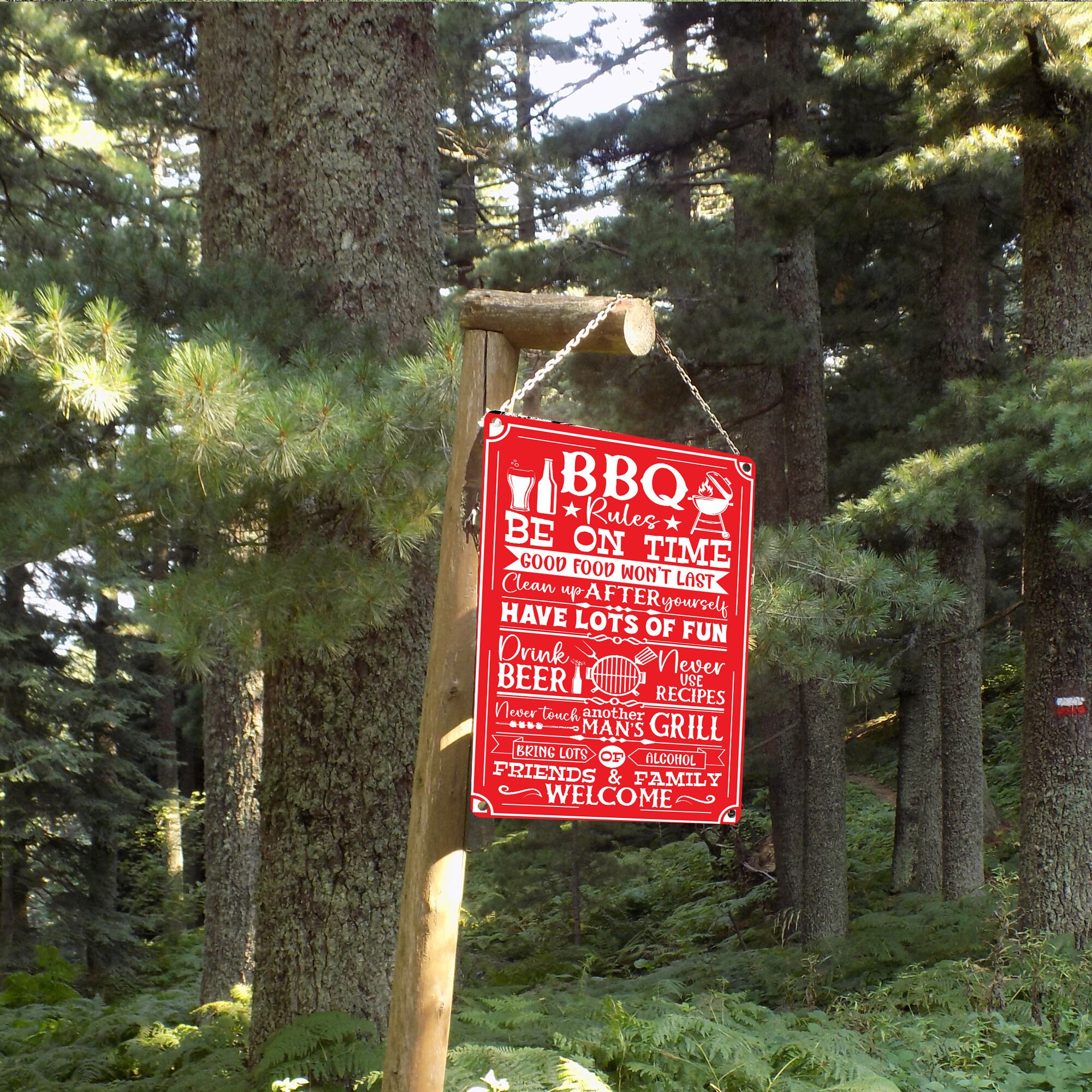 BBQ Rules Sign,metal Sign,camping Aluminum Sign,barbeque Sign ...