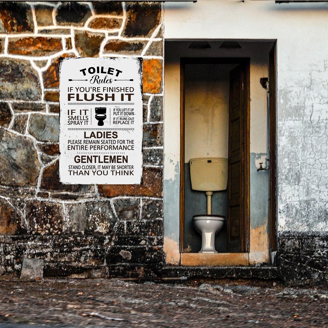Farmhouse Bathroom Sign, Bathroom Rules Sign,custom Rules Toilet Decor ...