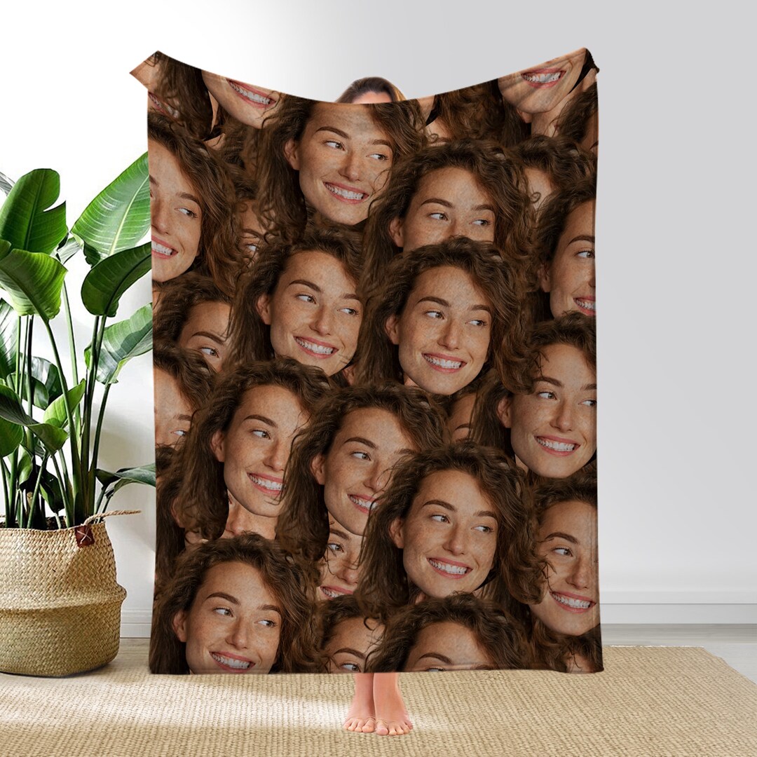 Custom Face Blanket, Personalized Photo Face Blanket, Funny Custom Face ...