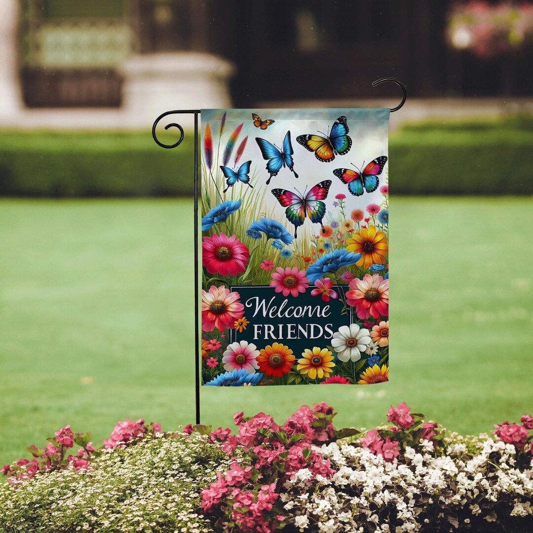 Welcome Family & Friends Garden Flag, Personalized Home Garden Flag ...