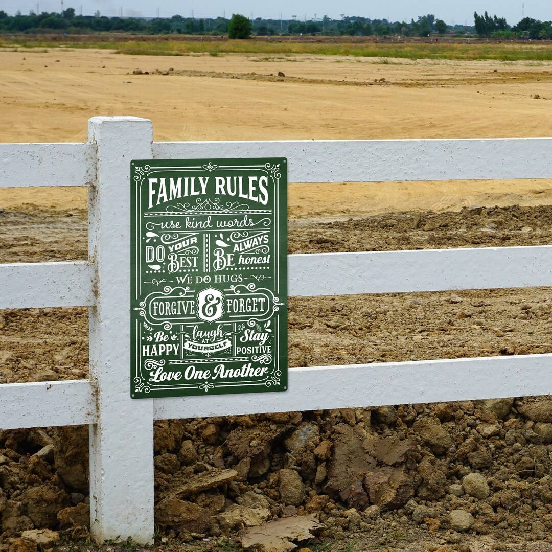Farmhouse Rules Sign,family Rule Wall Art,metal Sign,camping Aluminum ...