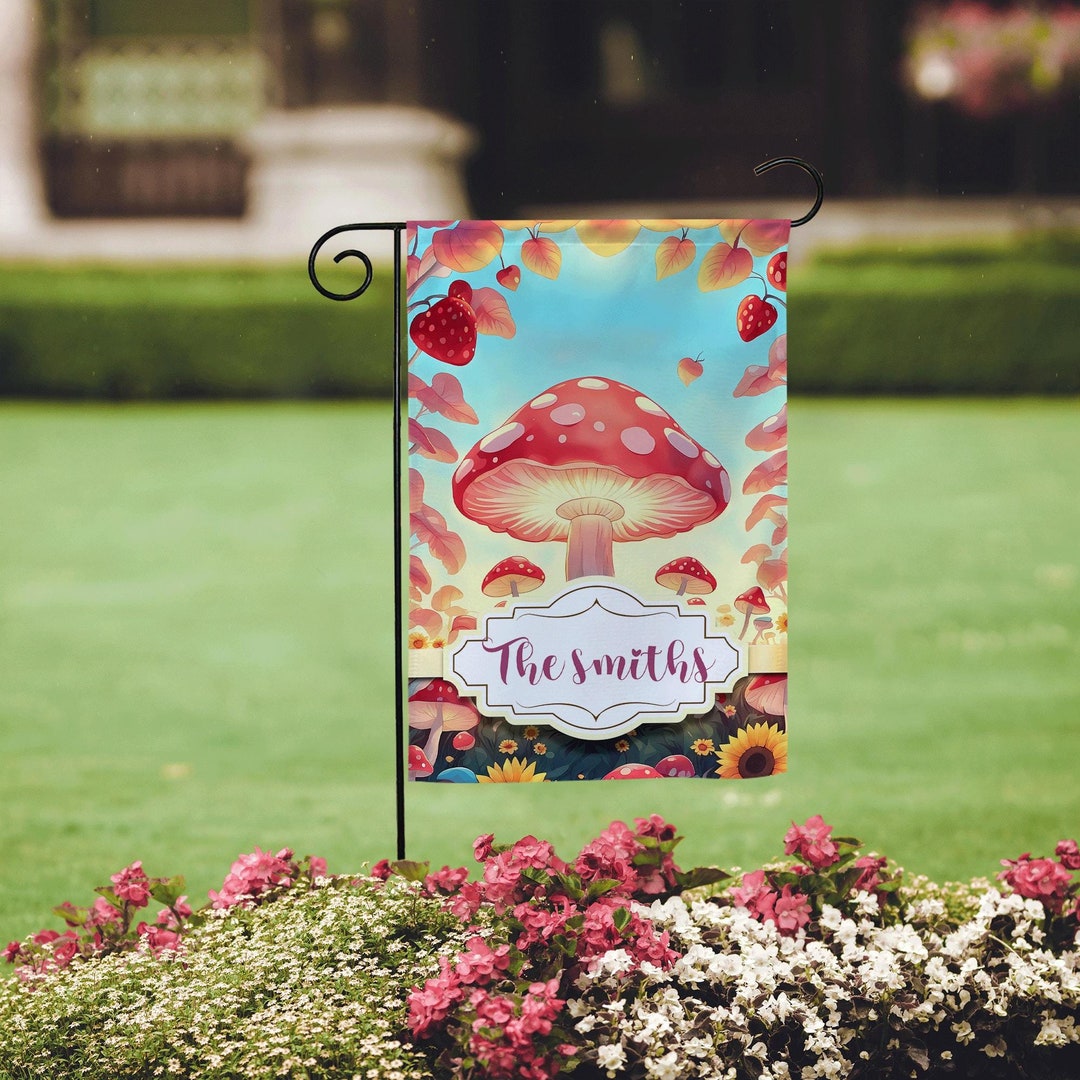 Personalized Mushroom Garden Flag, Custom Garden Flag With Mushrooms ...