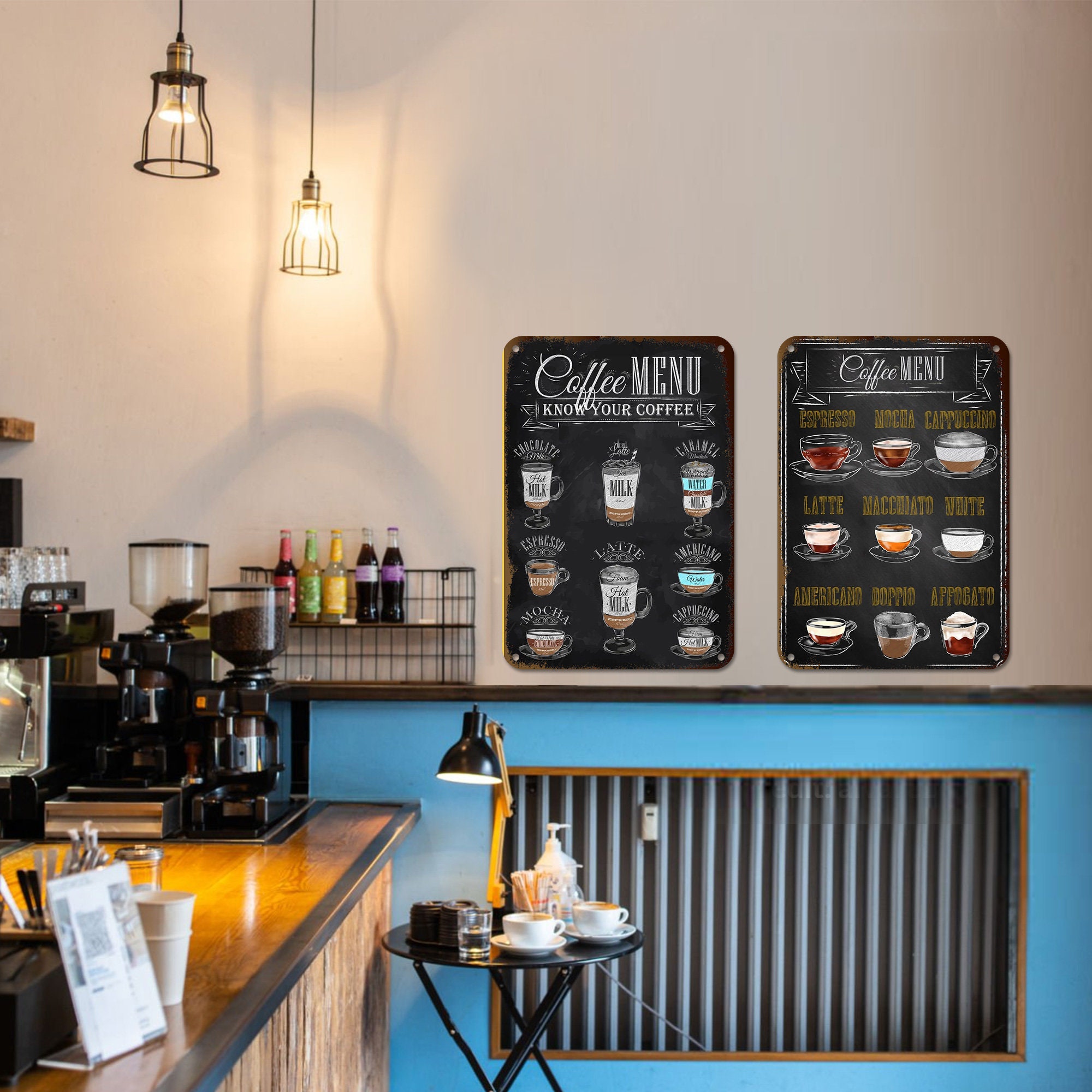 Know Your Coffee Sign, Coffee Menu Sign, Retro Metal Aluminum Tin ...
