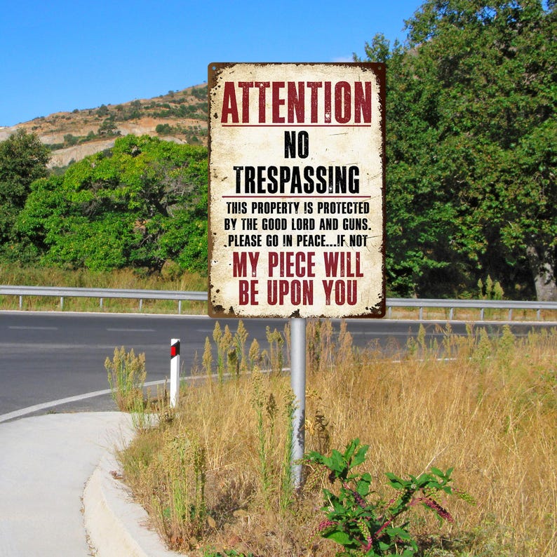 No Trespassing Sign, Metal Custom Sign,front Door Sign,custom Metal ...