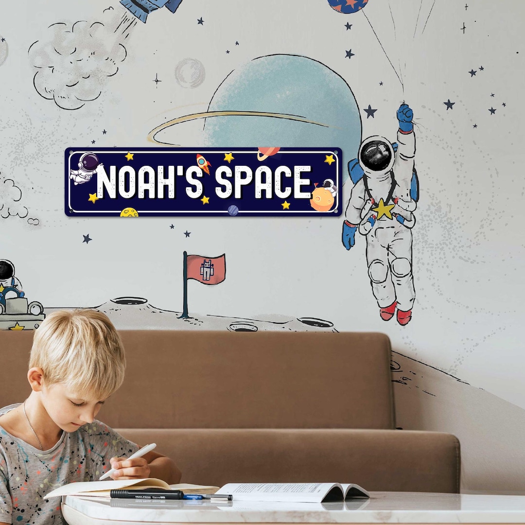 Kid Space Sign,astronaut Sign,personalized Child Room Sign,boy Room ...
