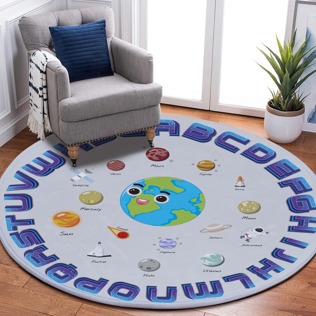ABC Alphabet Round Rug, ABC Nursery Rug, Alphabet Playmat for Kids Room ...