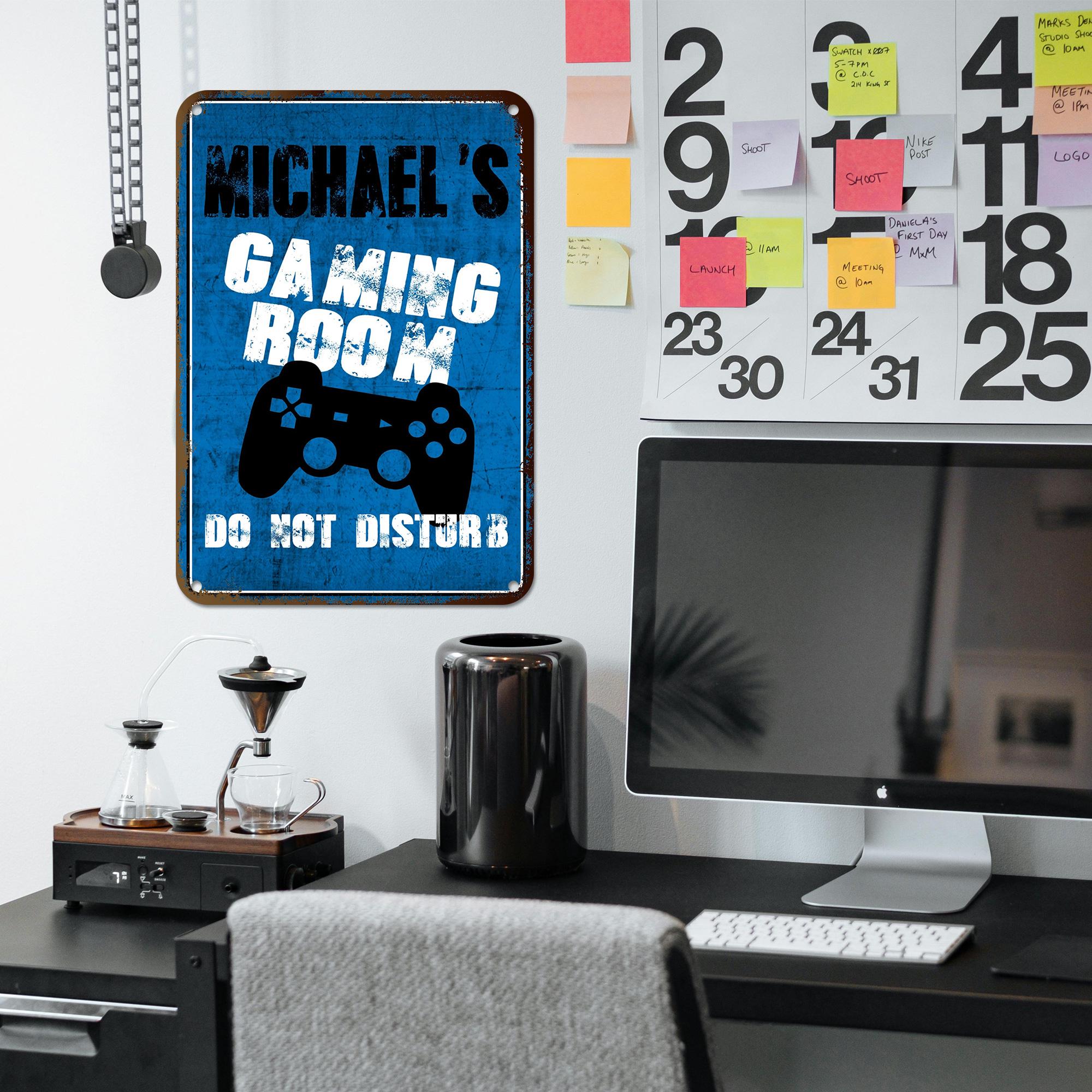 Personalized Game Room Sign, Do Not Disturb Gamer at Work Sign, Man ...