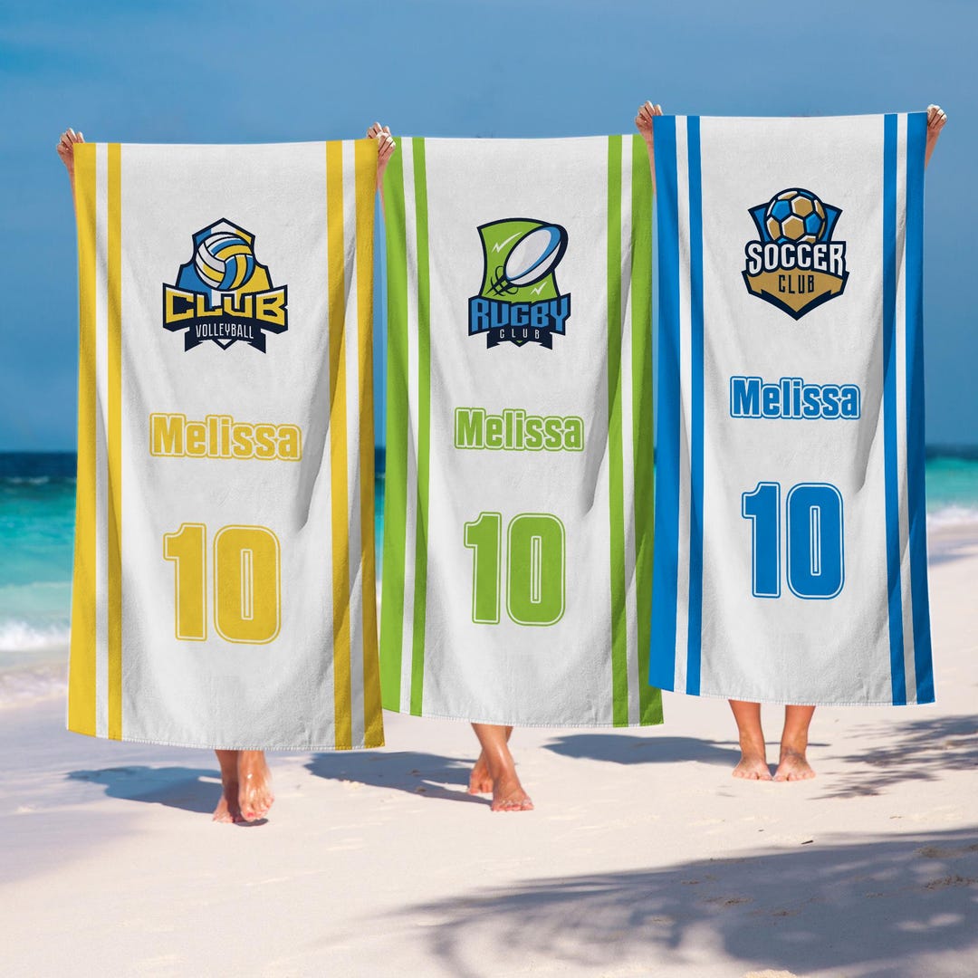 Custom Sports Team LOGO Beach Towel Personalized Baseball Basketball ...
