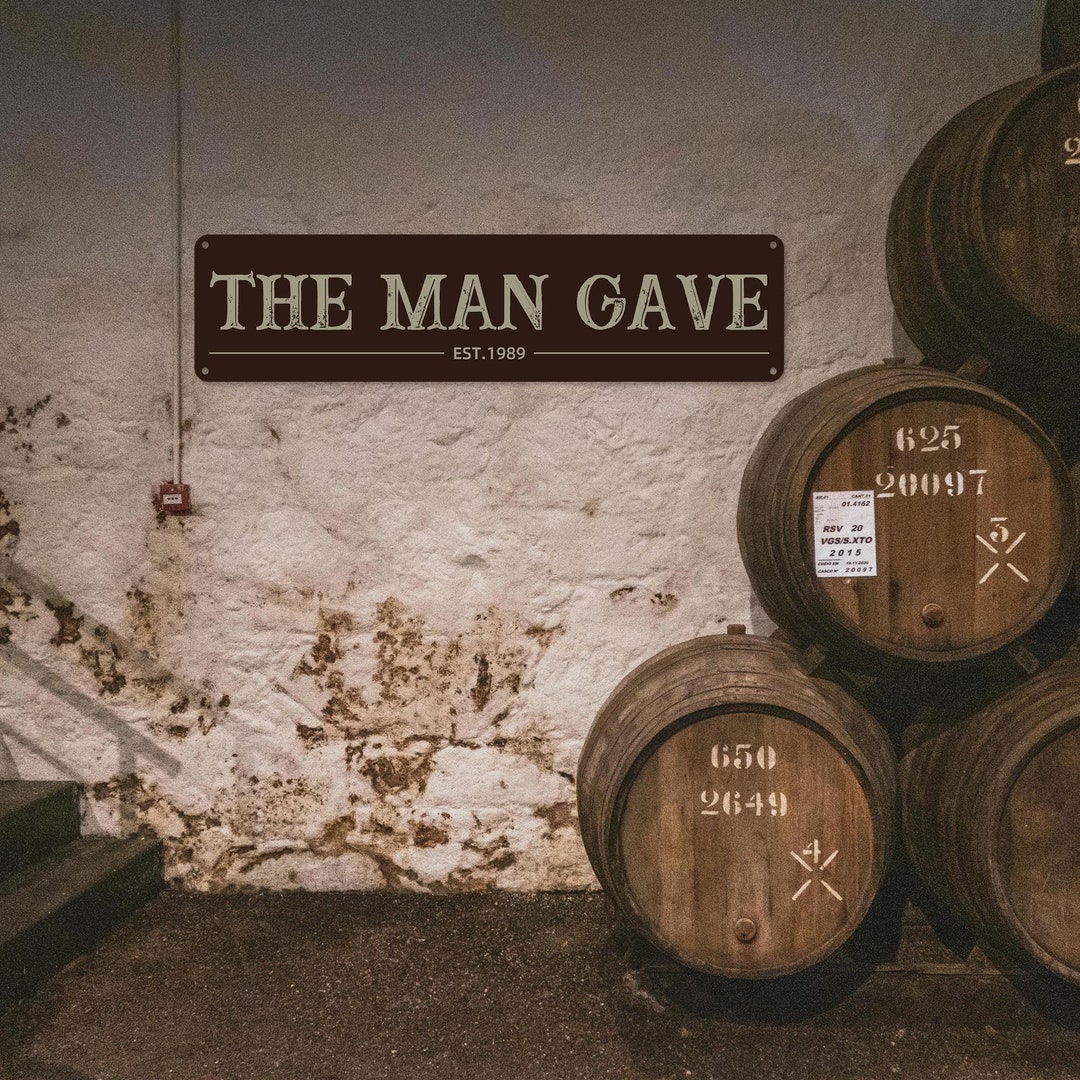 Custom Man Cave Sign, Personalized Signs, My Cave My Rules Sign，man ...
